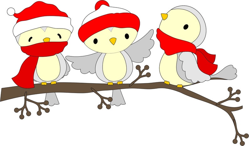 Birds, Layered, Cutting File, Template, Christmas Birds, Paper Craft ...