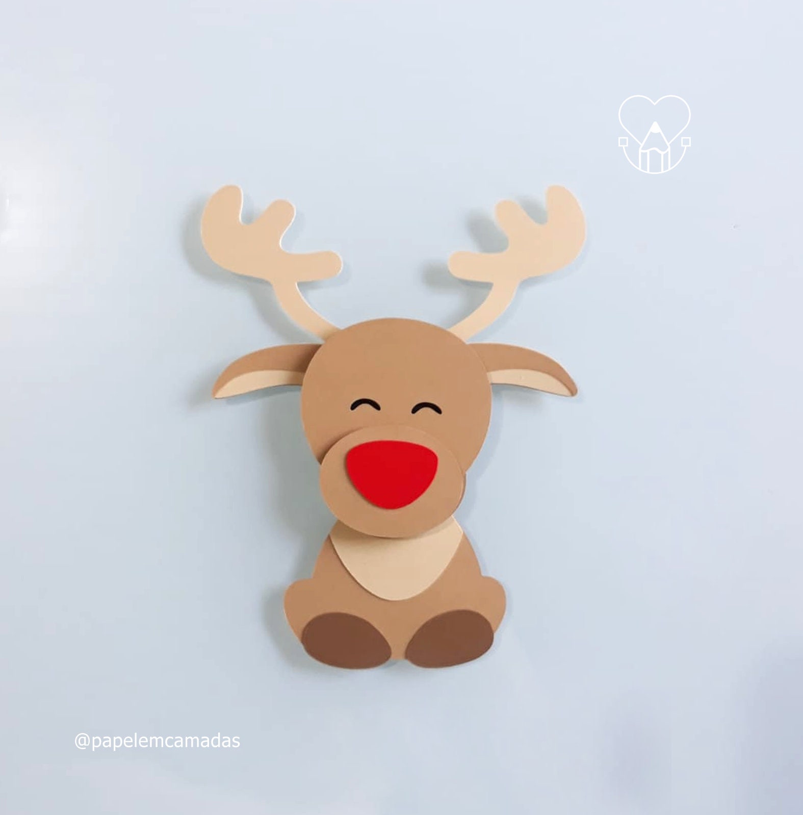 Cute Reindeer, Cutting File, Template, Layered, Christmas ,paper Craft ...