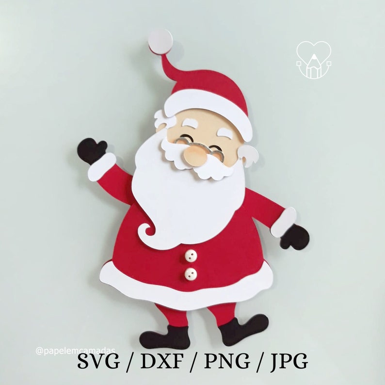 Santa Claus, Cutting File, Template, Layered, Paper Craft, Papercraft ...