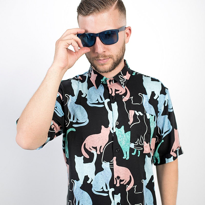 Mens Cat Shirt - Etsy