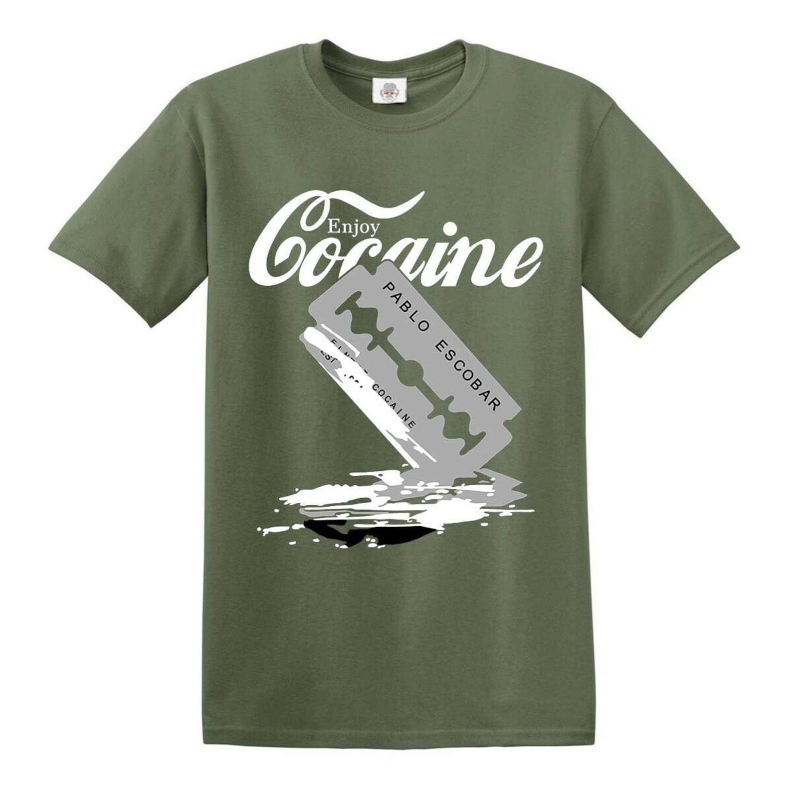 Enjoy Cocaine Drug Men's T-shirt Razor Blade Funny Party - Etsy