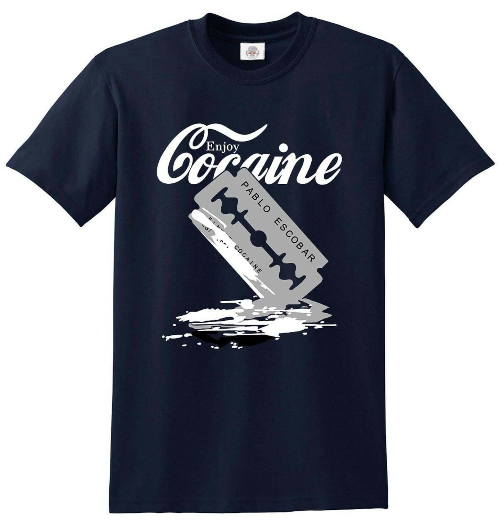 Enjoy Cocaine Drug Men's T-shirt Razor Blade Funny Party - Etsy