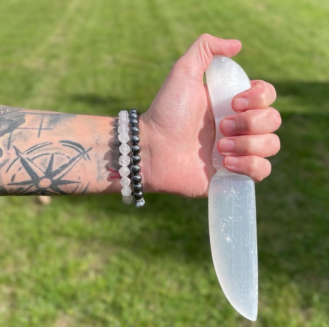 Classic Selenite Athame Ritual Knife - Etsy