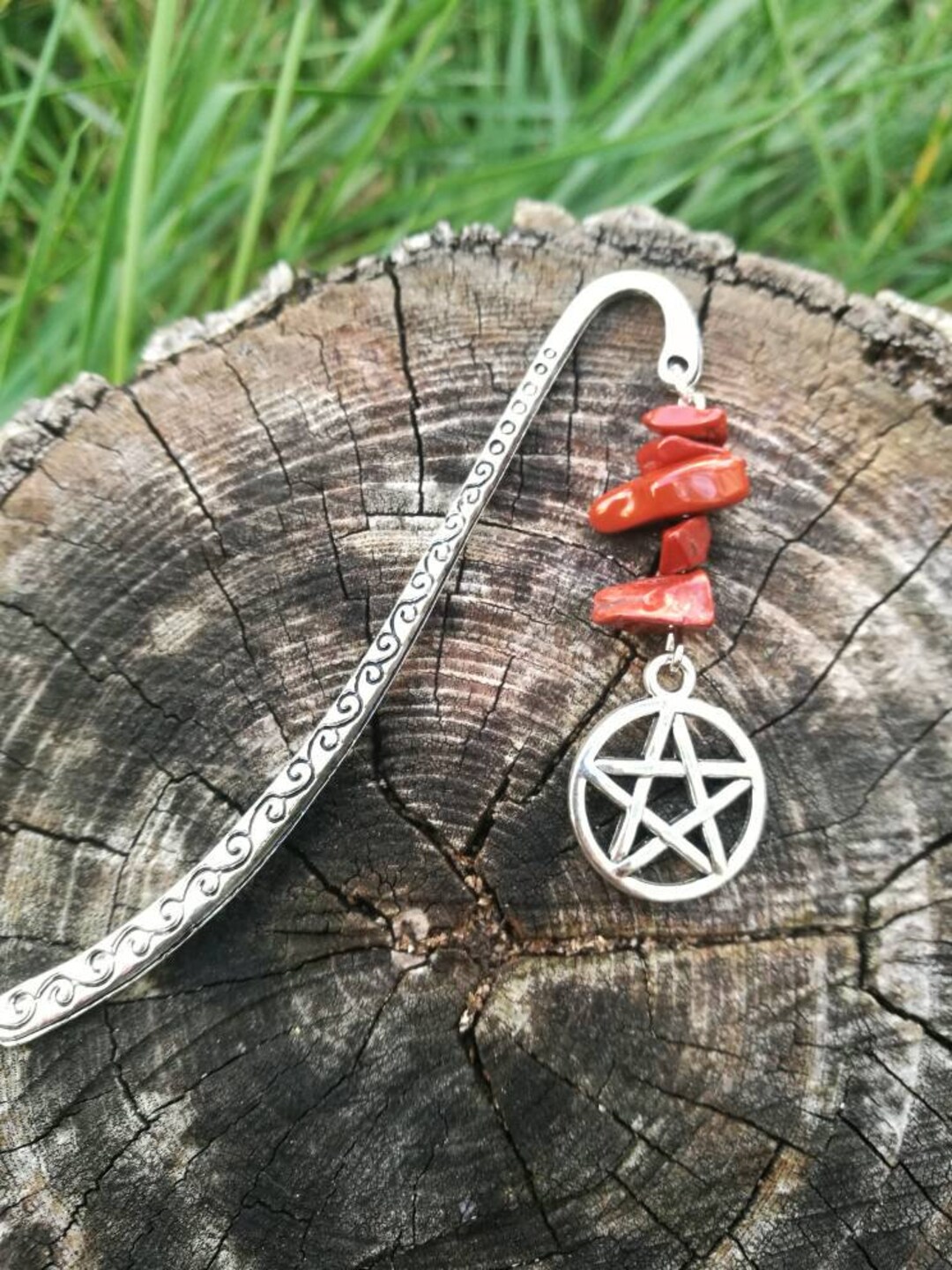 Reiki Infused Handmade Red Jasper Healing Crystal and Pentacle Pagan ...