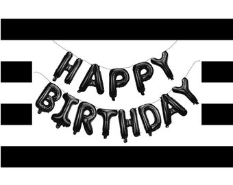 Black Happy Birthday | Etsy