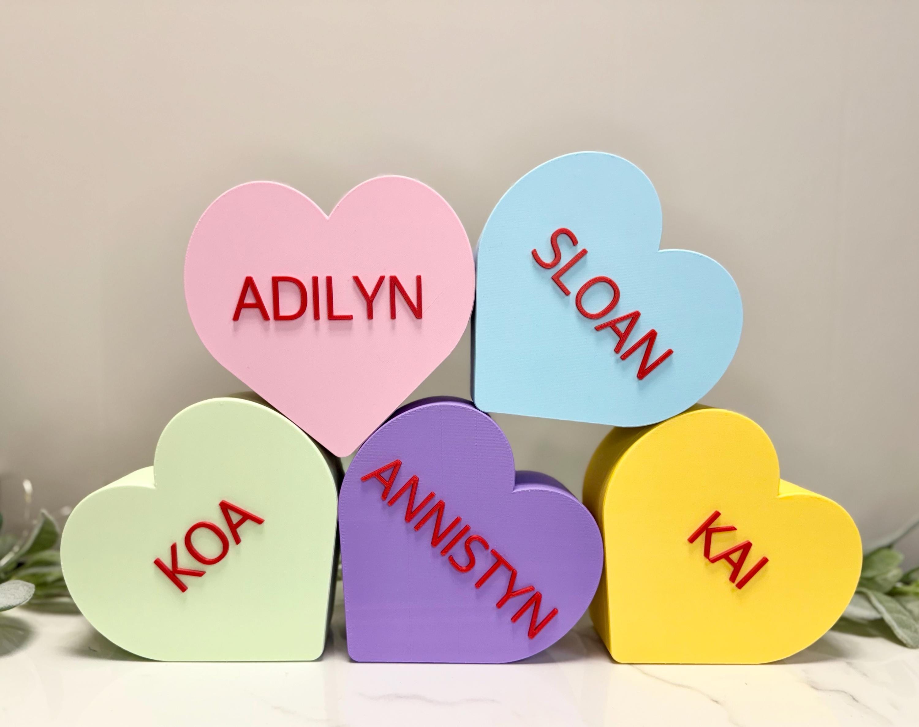 Personalized Candy Heart Box | 3D Printed Valentine's Day Keepsake - Etsy