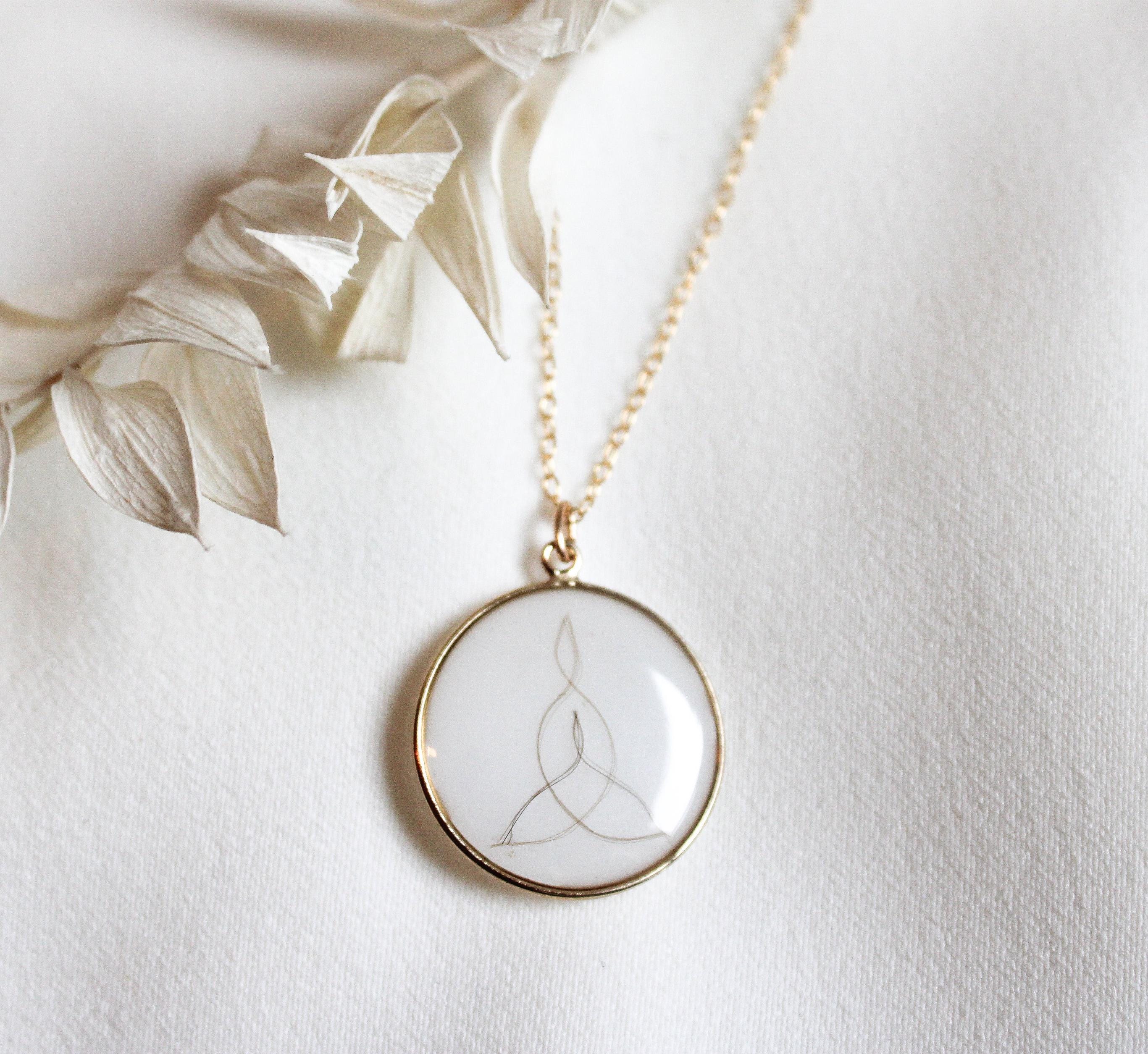 Breast Milk Necklace With Celtic Knot (mother and Child) Made of Hair ...