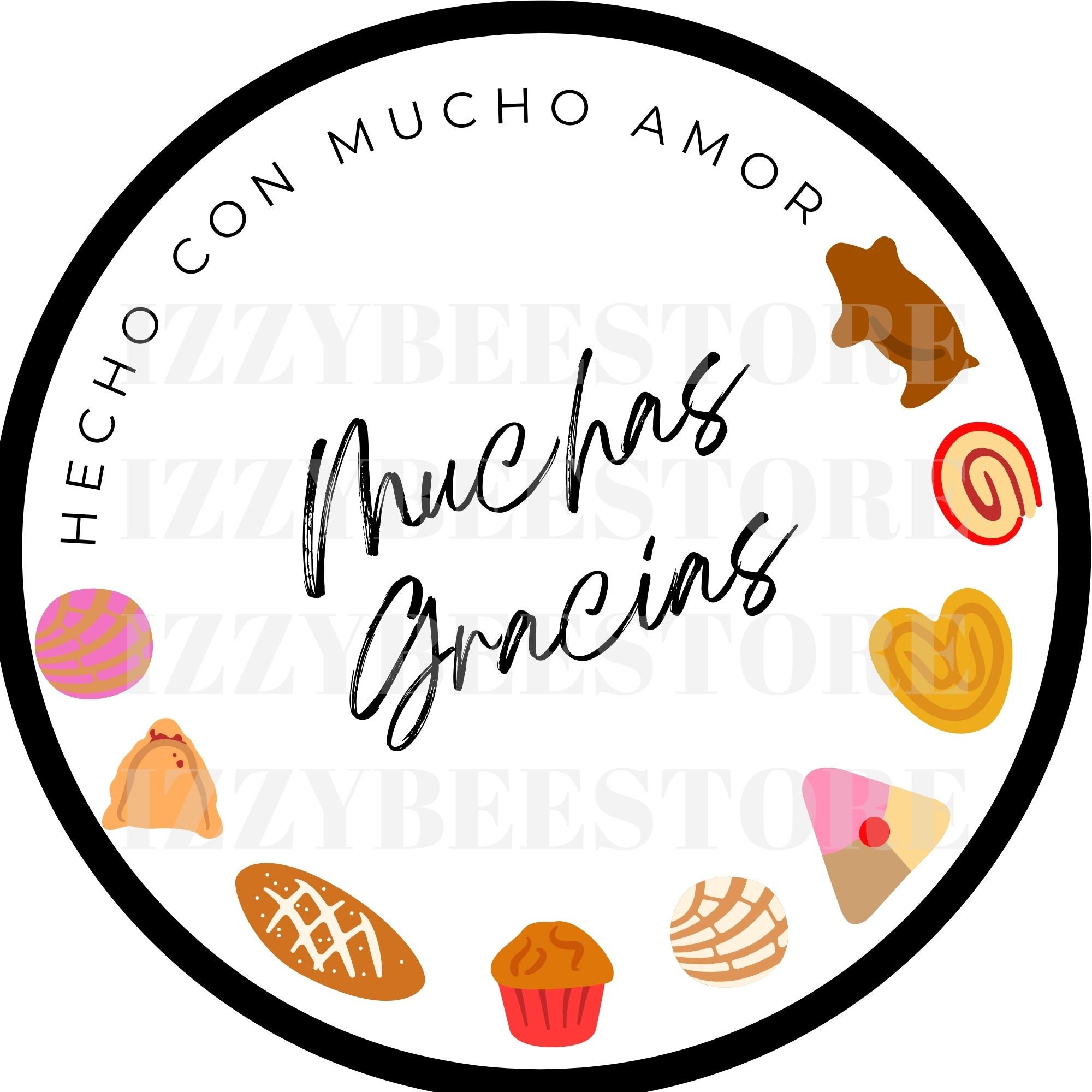 Thank You Printable Stickers, Pan Dulce Sticker Png, Small Shop ...