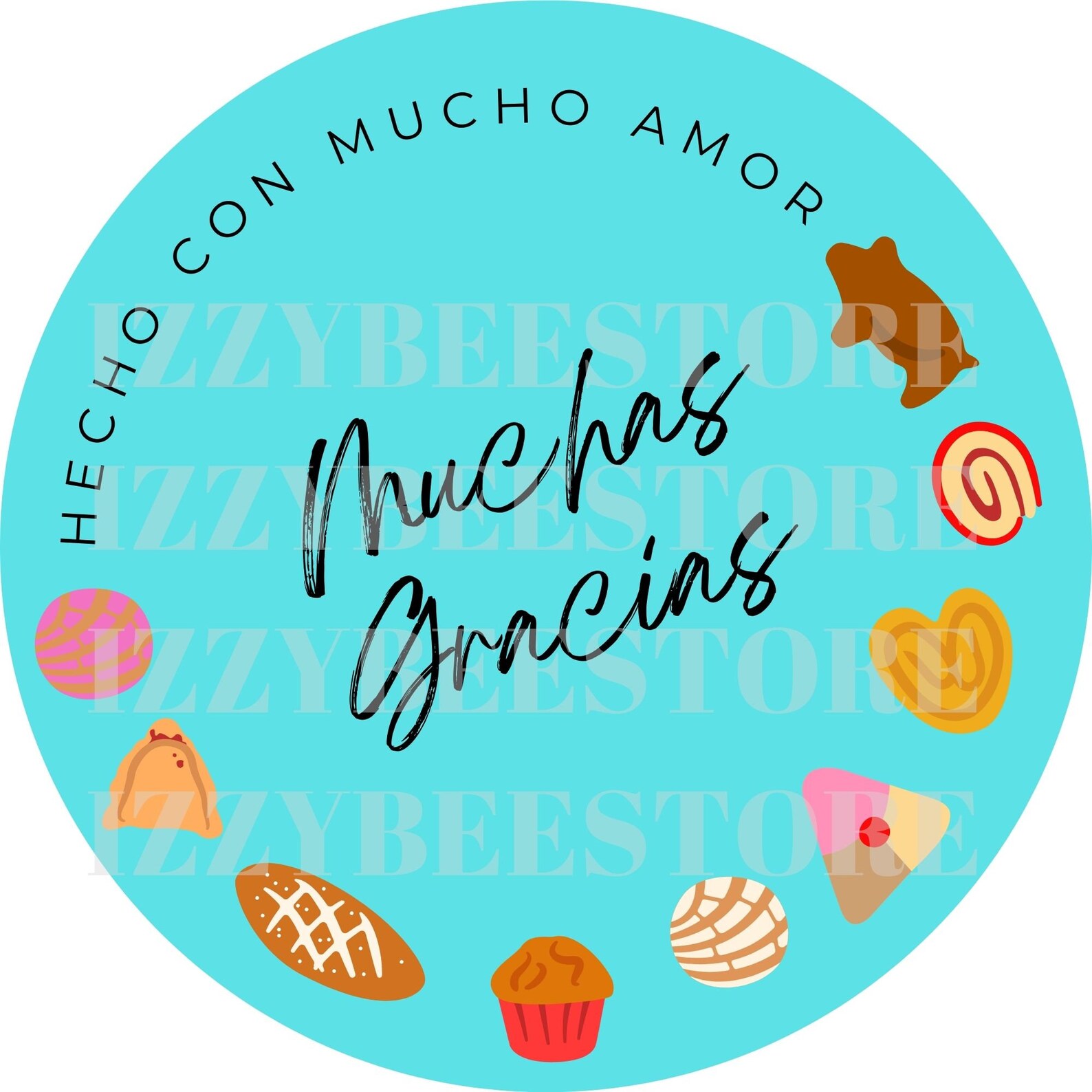 Thank You Printable Stickers Pan Dulce Sticker Png Small - Etsy