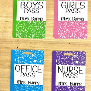 Acrylic Classroom Hall Passes - Etsy