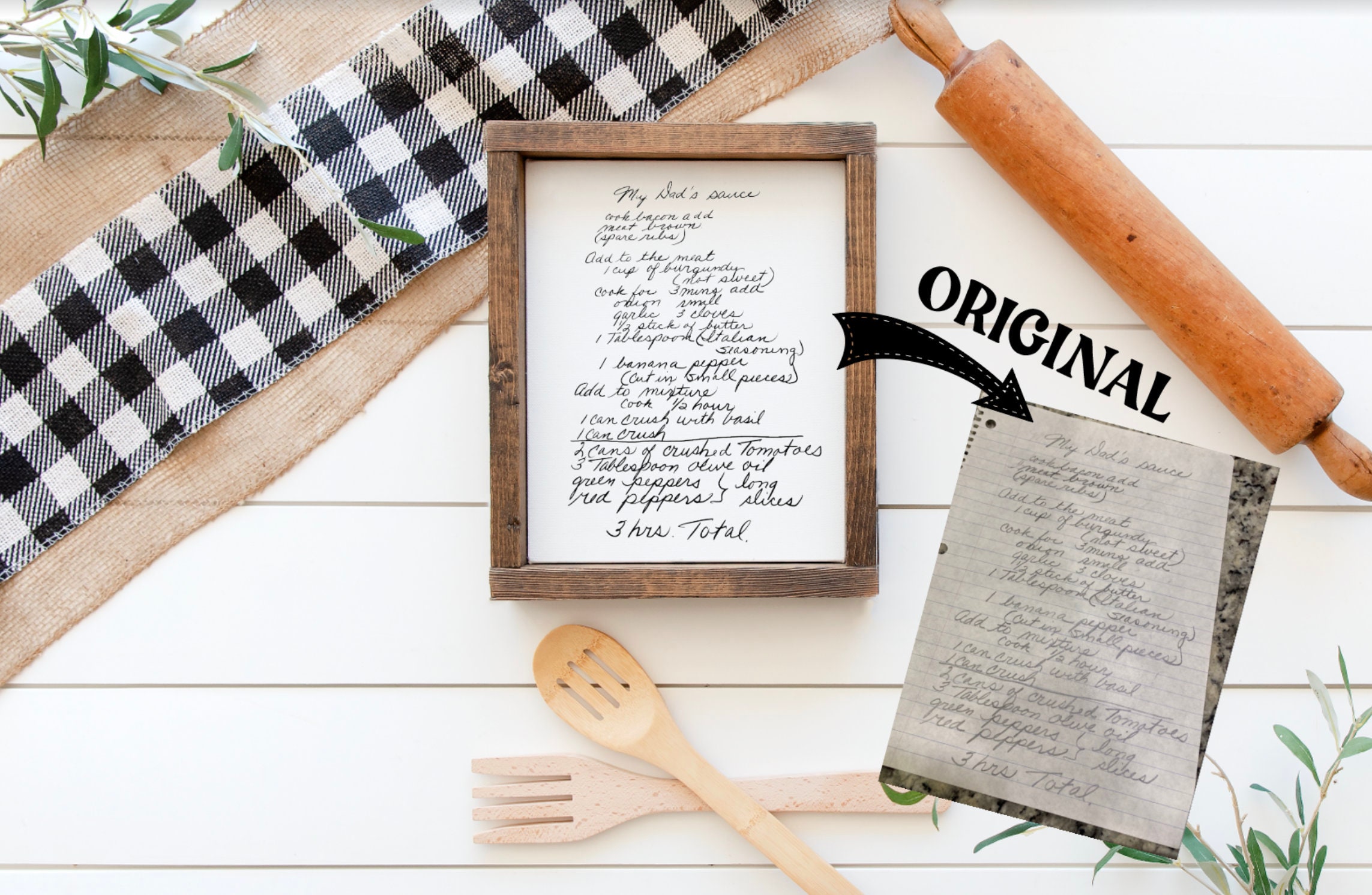 Your Handwritten Recipe/letter Transferred to Wood Sign | Etsy Canada