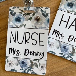 Watercolor Blue Flowers Acrylic Classroom Hall Passes - Etsy