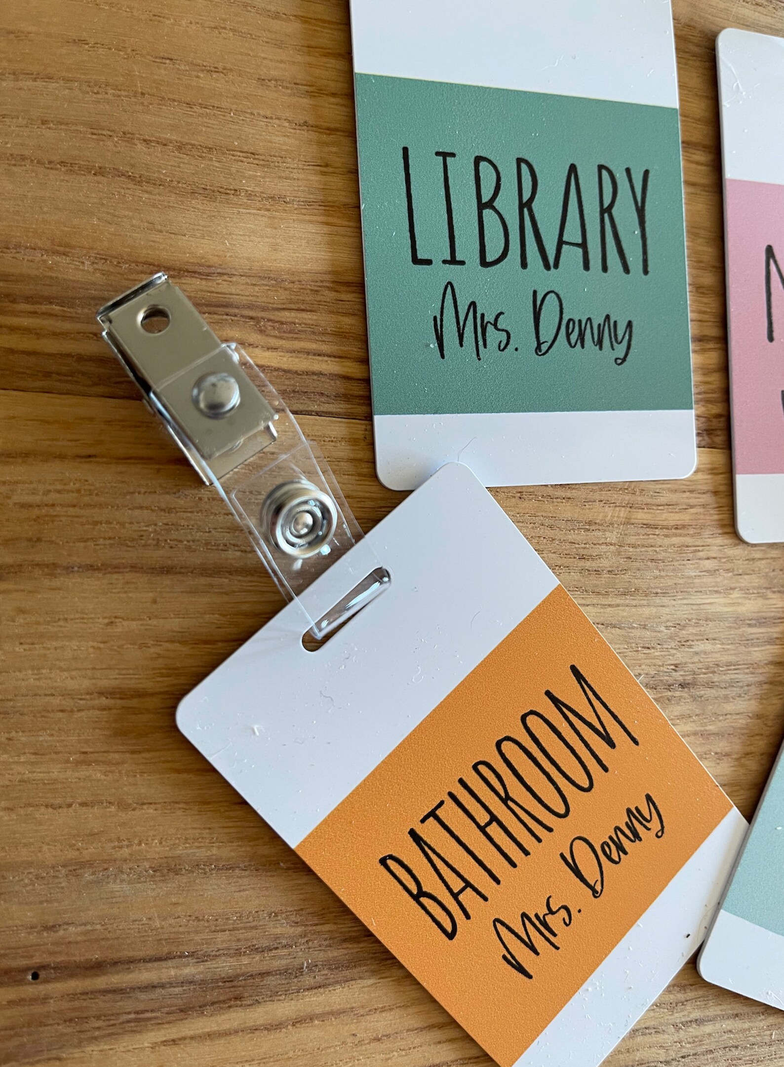 Color Block Acrylic Classroom Hall Passes - Etsy