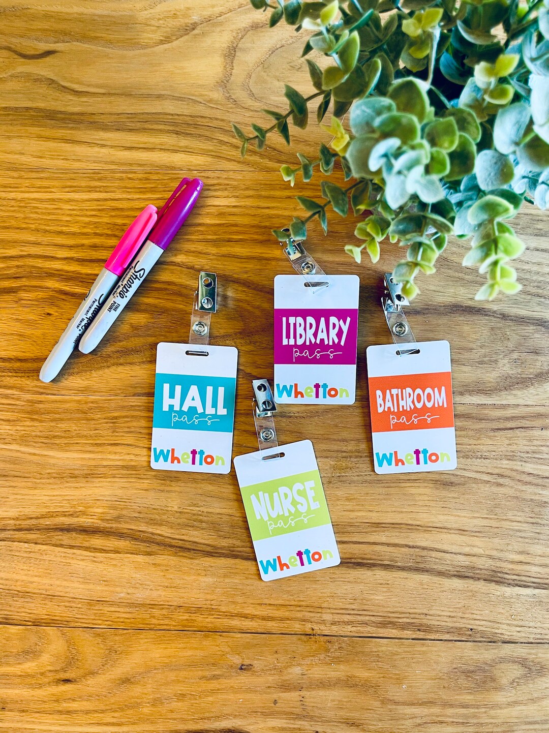 Bright Colorful Acrylic Classroom Hall Passes - Etsy