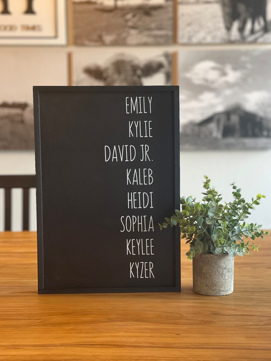 Listed Family Names Grandparent Gift Personalized Name Sign - Etsy