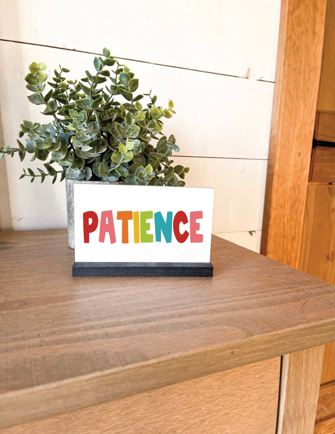 2024 Bright Colorful Rainbow Word on Wood Shelf Removable Sign ...