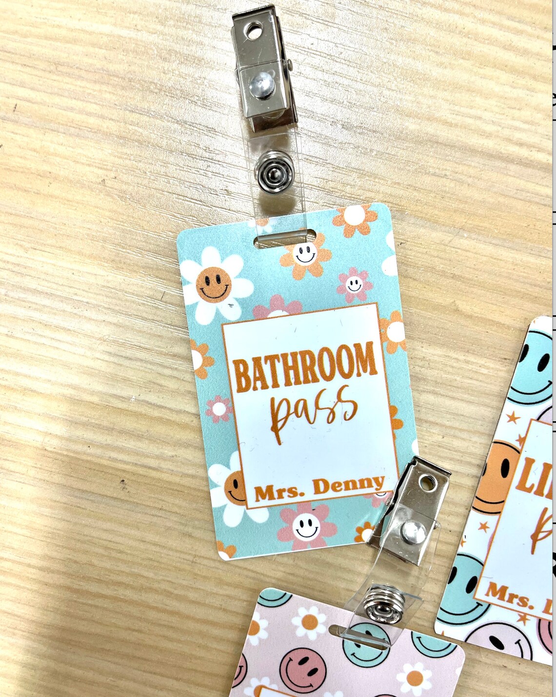 Retro Groovy Smiley Acrylic Classroom Hall Passes - Etsy