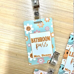 Retro Groovy Smiley Acrylic Classroom Hall Passes - Etsy