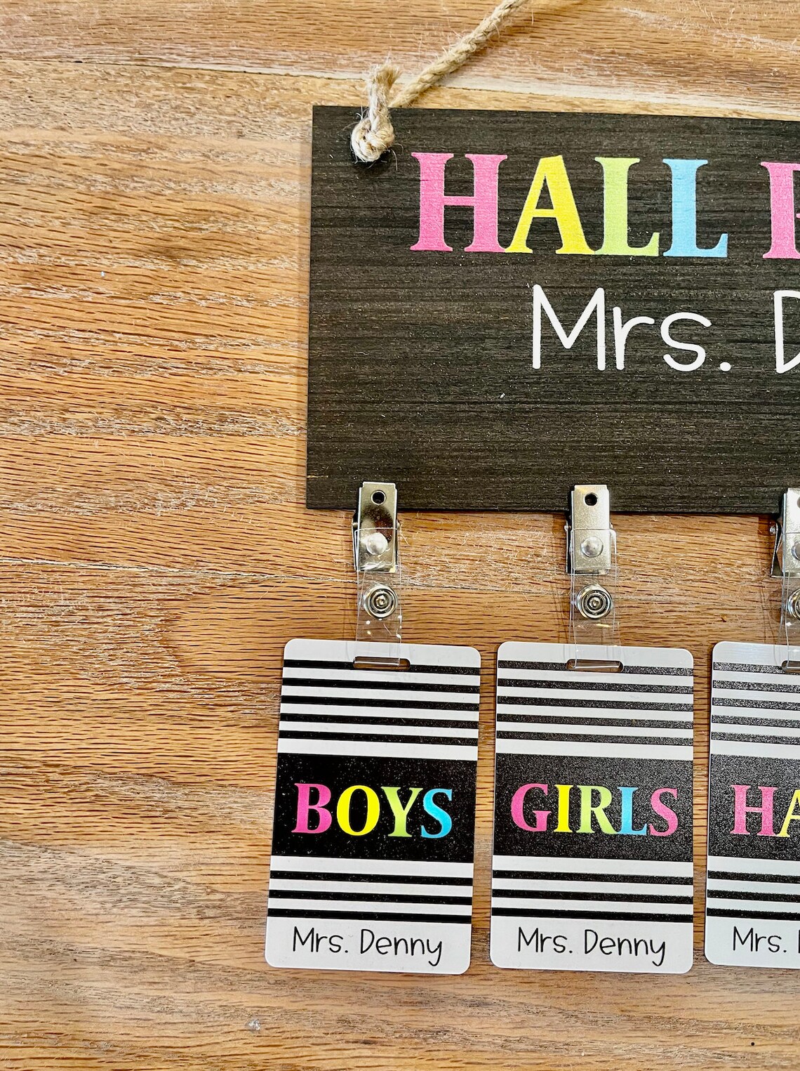 Black and Colorful Acrylic Classroom Hall Passes Set - Etsy