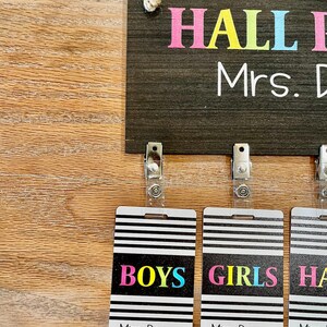 Black and Colorful Acrylic Classroom Hall Passes Set - Etsy