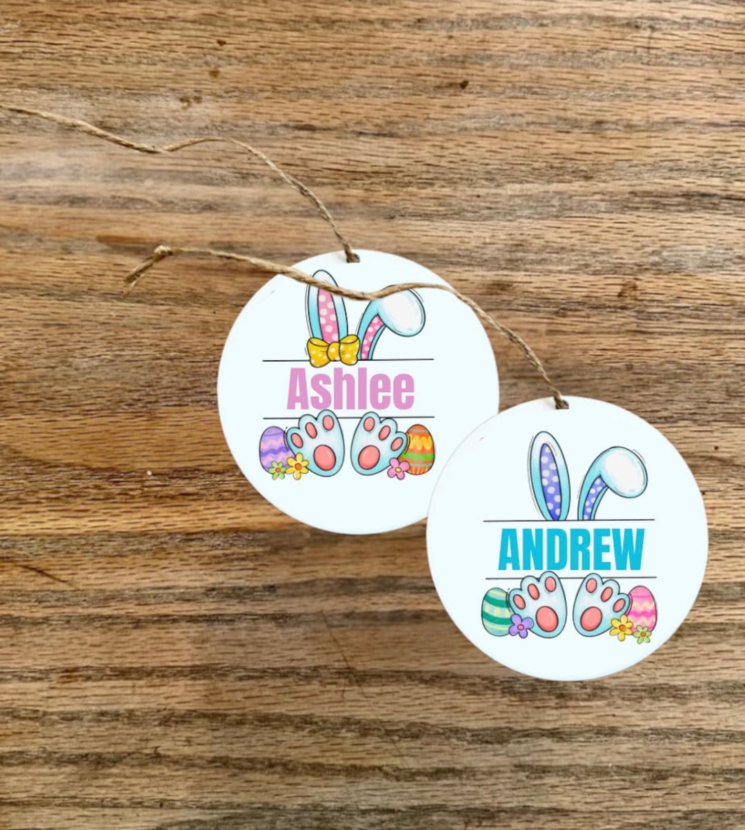 Personalized Your Kid's Name Easter Basket Acrylic Name Tag 2024 Bunny ...