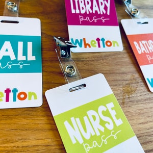 Bright Colorful Acrylic Classroom Hall Passes - Etsy