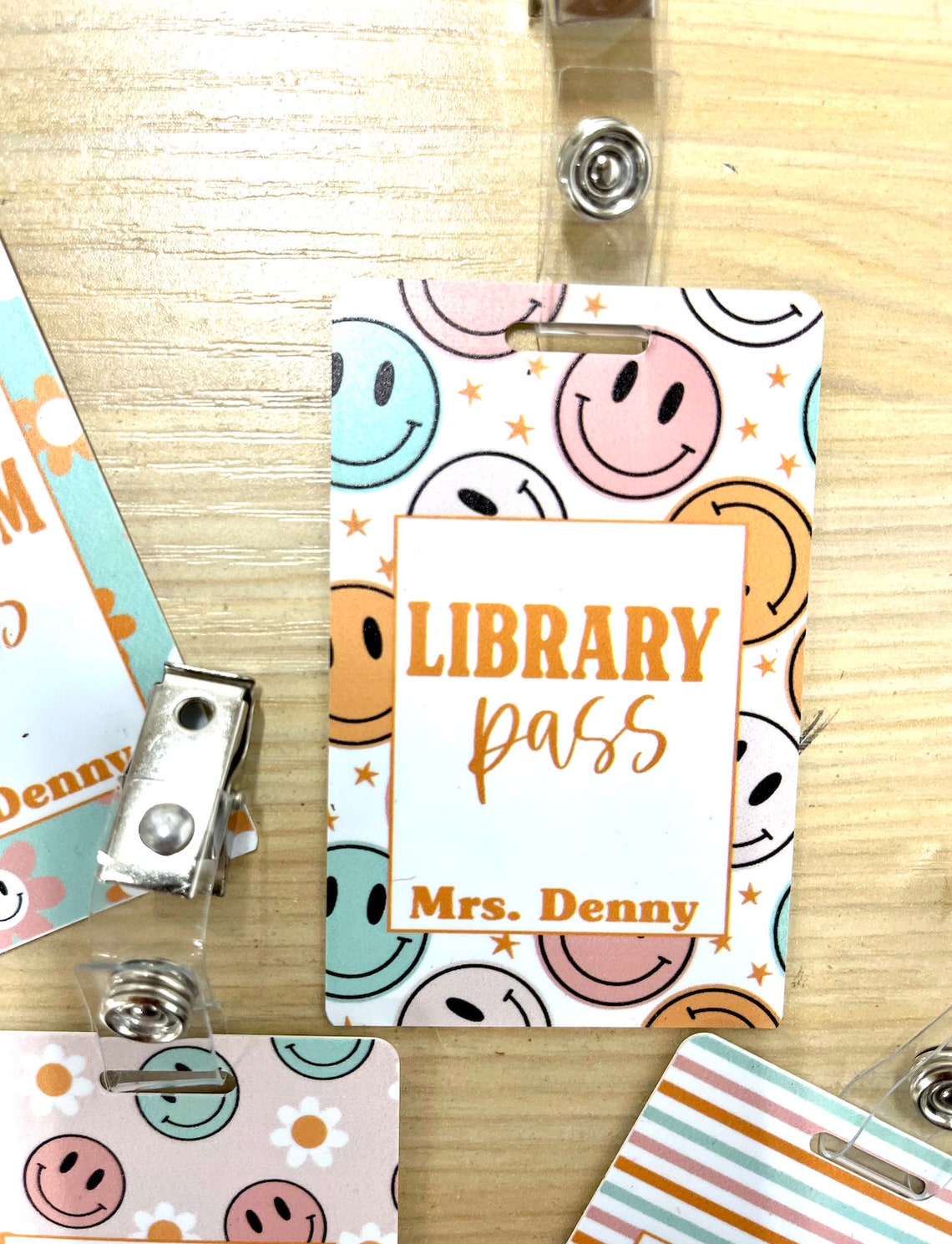 Retro Groovy Smiley Acrylic Classroom Hall Passes - Etsy