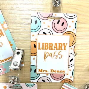 Retro Groovy Smiley Acrylic Classroom Hall Passes - Etsy