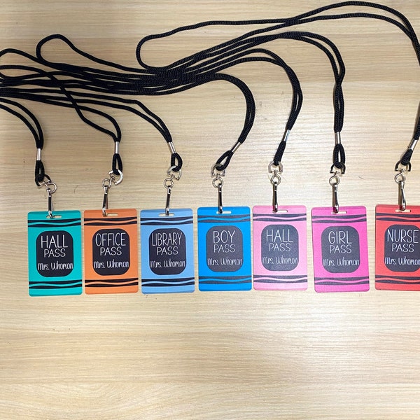 Classroom Hall Passes Labeled Lanyards - Etsy