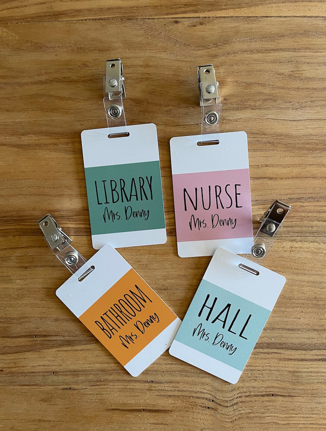 Color Block Acrylic Classroom Hall Passes - Etsy