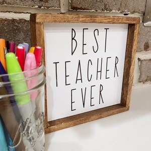 Best Teacher Ever Sign Teacher Appreciation Teacher Gift Rae Dunn ...