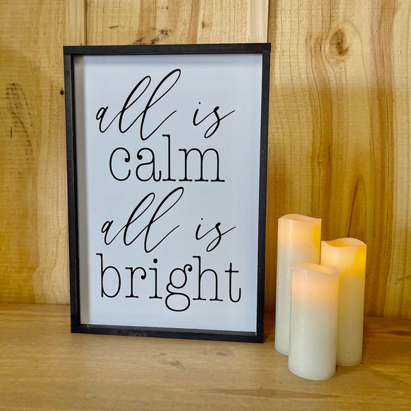 All is Calm All is Bright Sign - Etsy