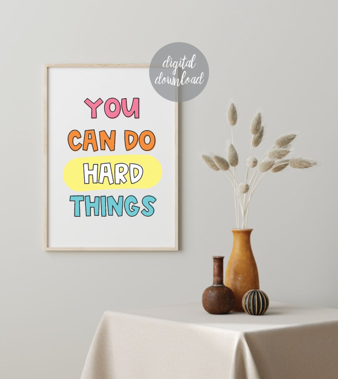You Can Do Hard Things Digital Download Bright Color Poster - Etsy