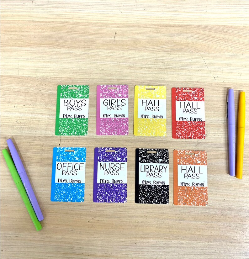 Acrylic Classroom Hall Passes - Etsy