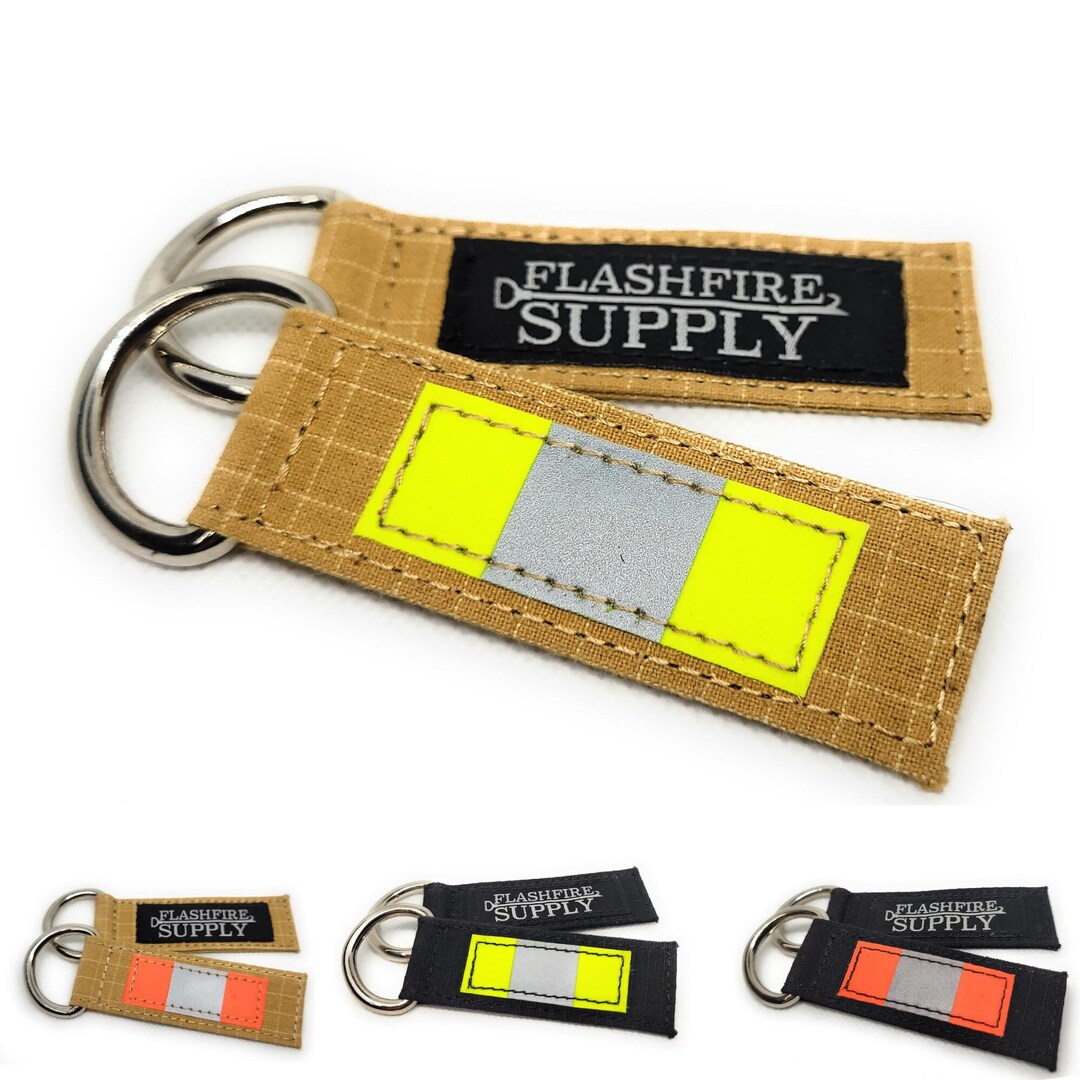 Firefighter Turnout Bunker Fabric Keychain | Porte-clés Pompier - Etsy