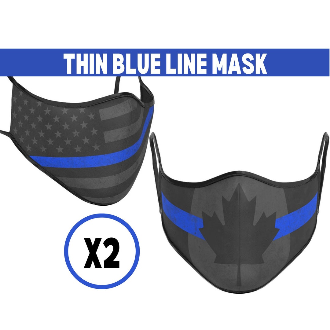 Police Thin Blue Line Reusable + Adjustable Mask | Masque Police ...