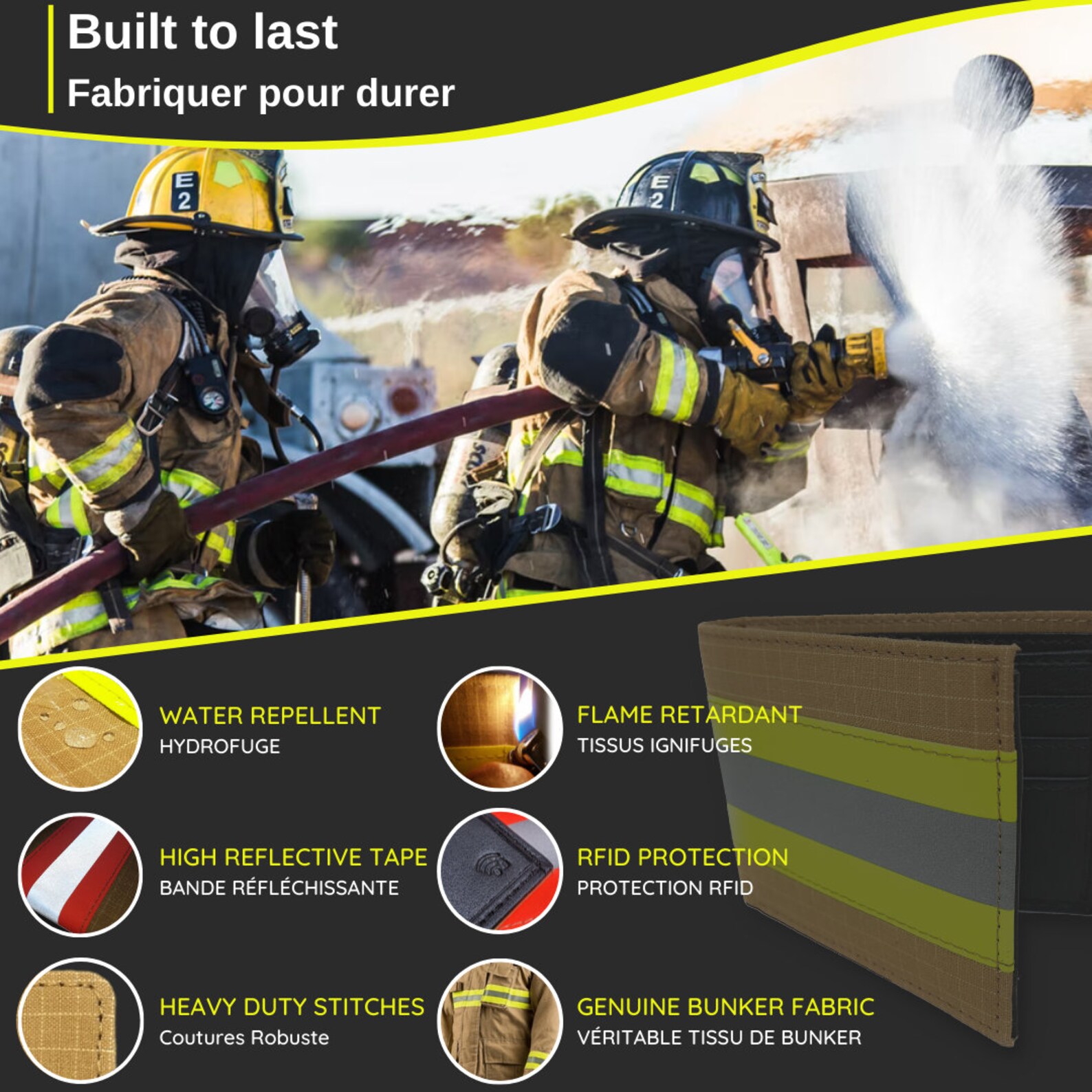 Firefighter Wallet Original Turnout Bunker Fabric Gift - Etsy