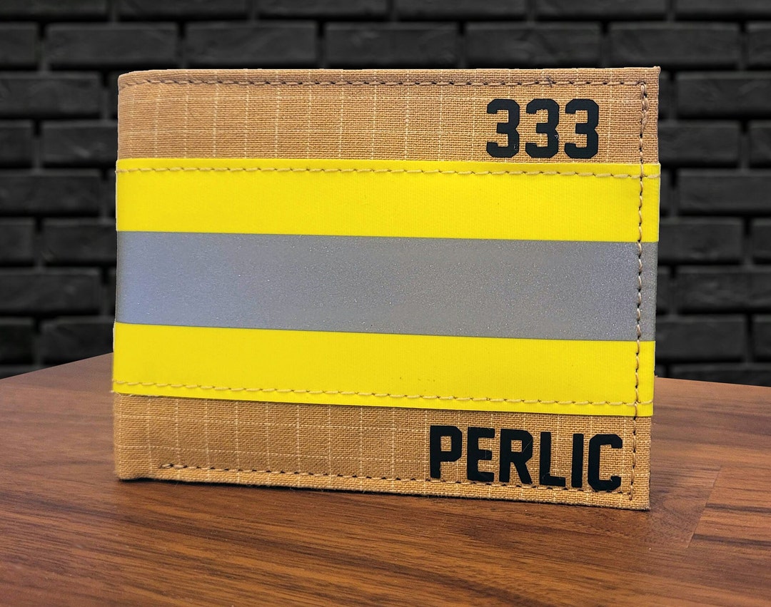 Personalized Firefighter Wallet Original Turnout Bunker Fabric Gift ...
