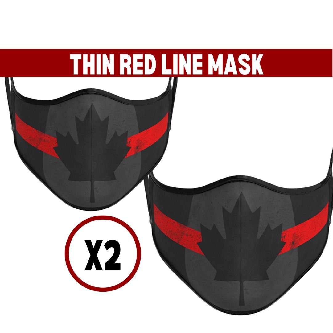 Firefighter Thin Red Line Reusable + Adjustable Mask | Masque Pompier ...