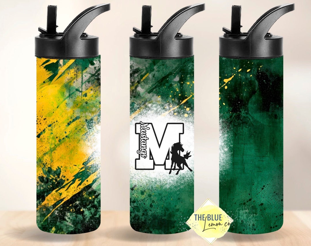 WILLIAM J. BUTLER Mustangs Flip Top Tumbler, 16oz Stainless Steel ...