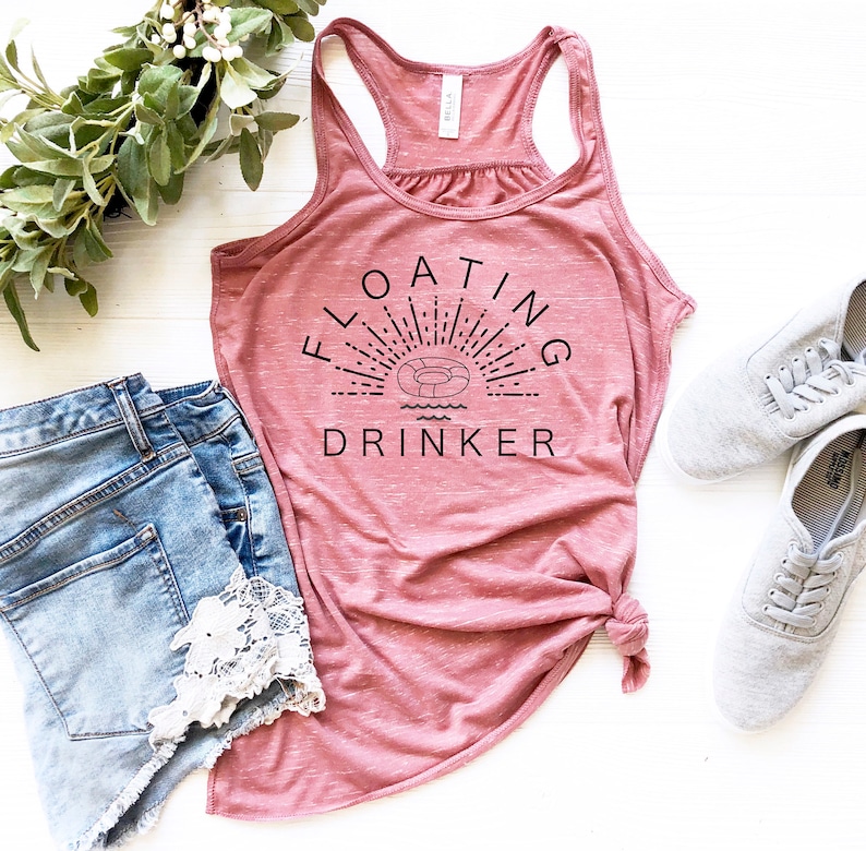 Floating Drinker Tank Top, Tubing Tank, Many Colors Available, Funny ...