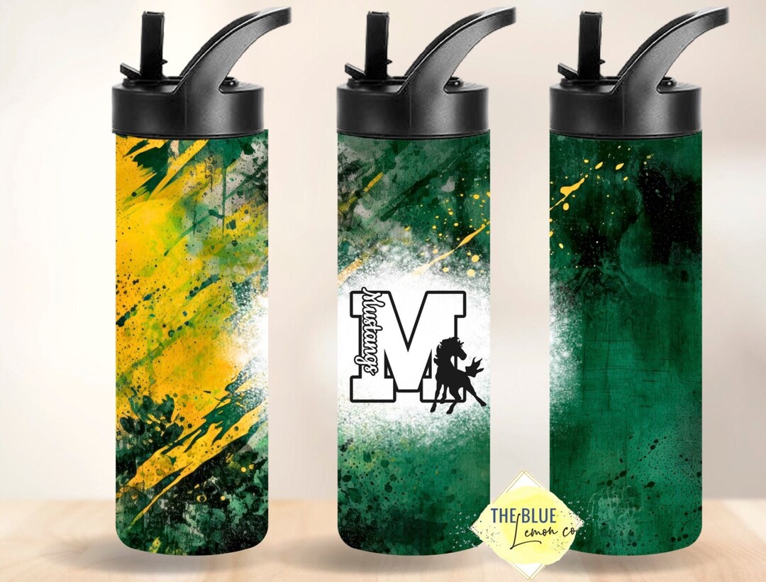 HOMER JUNIOR HIGH, Mustangs Flip Top Tumbler, 16oz Stainless Steel ...