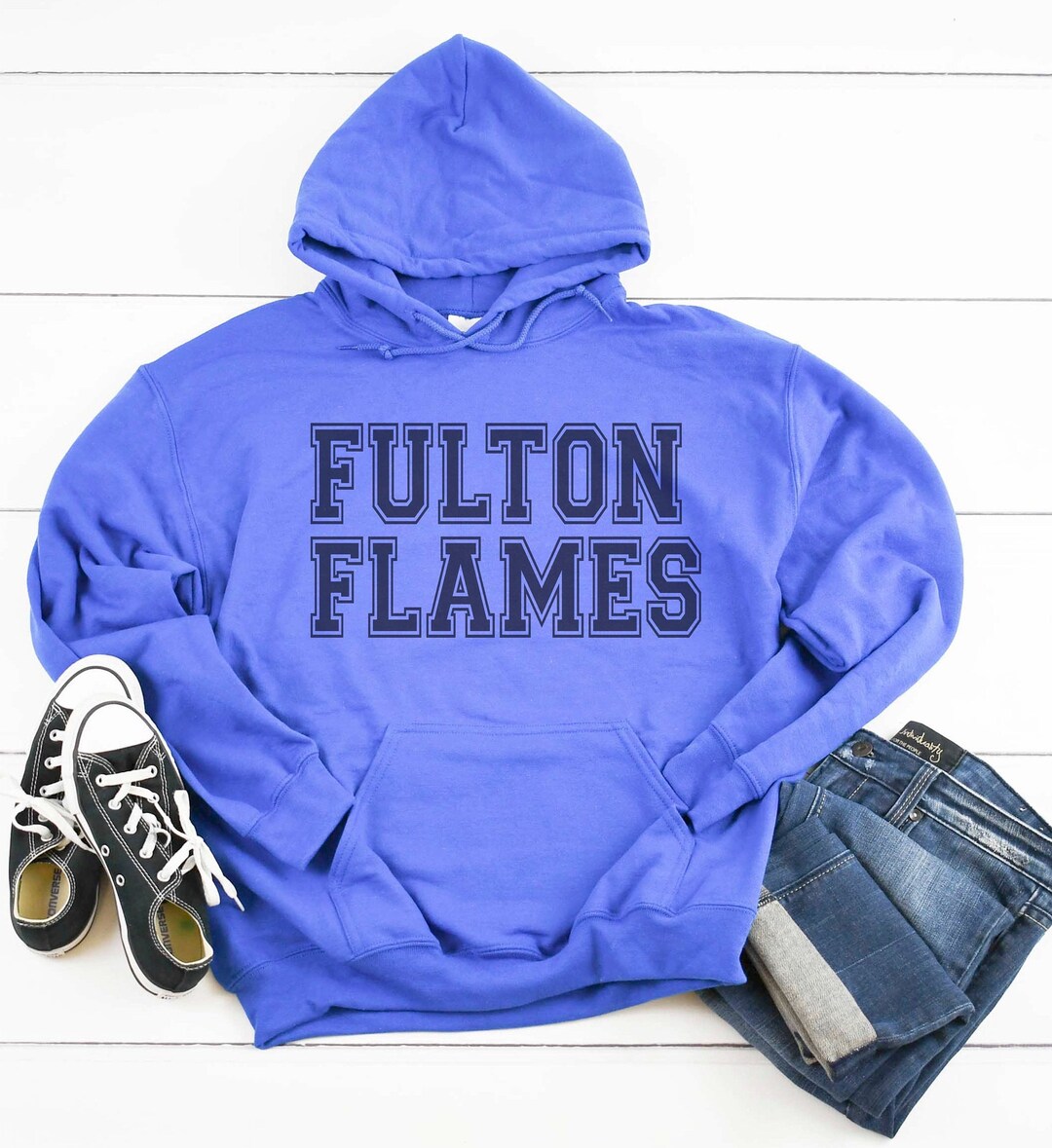 ADULT Fulton Flames Sweatshirt, Vintage Print Hoodie, Super Soft and ...