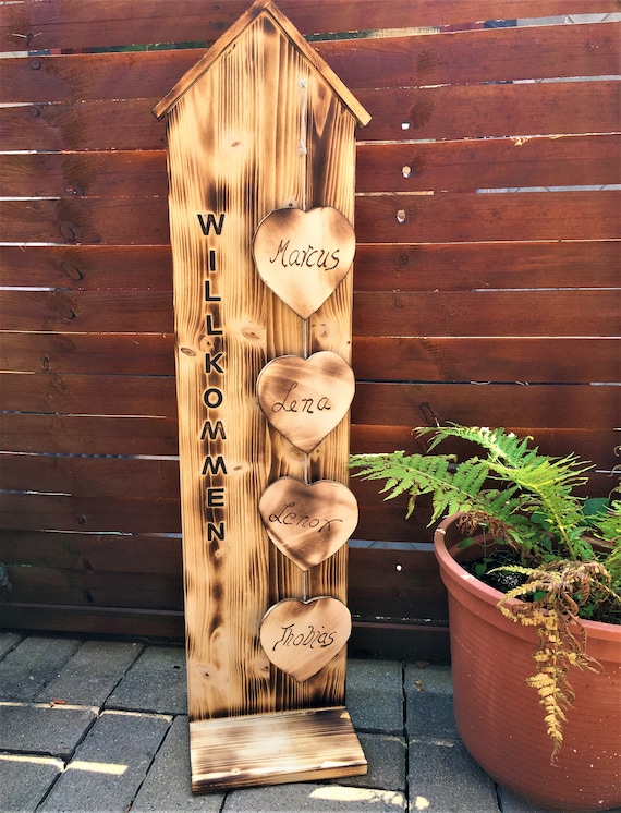 Wooden sign wooden stand stele garden decoration wood | Etsy