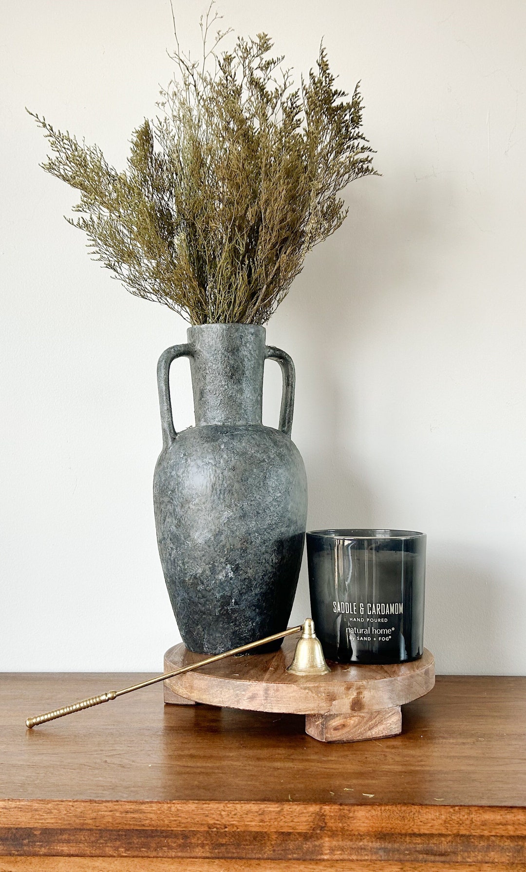 Aged Vessel, Large Vase, Rustic Vase, Black Primitive Vase, Stone ...