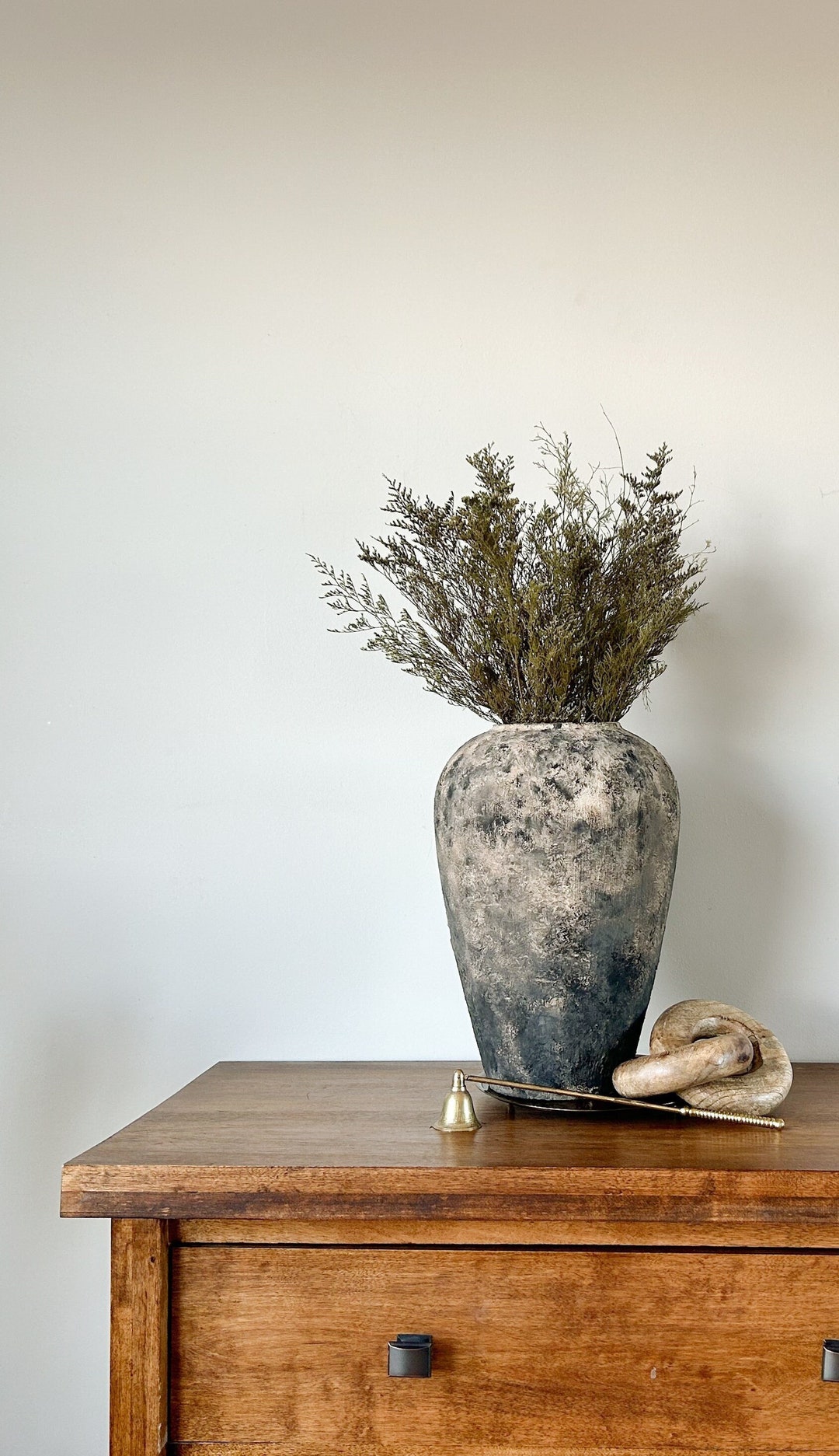 Matte Textured Vase, Aged Vessel, Artisanal Vase, Minimalist Organic ...