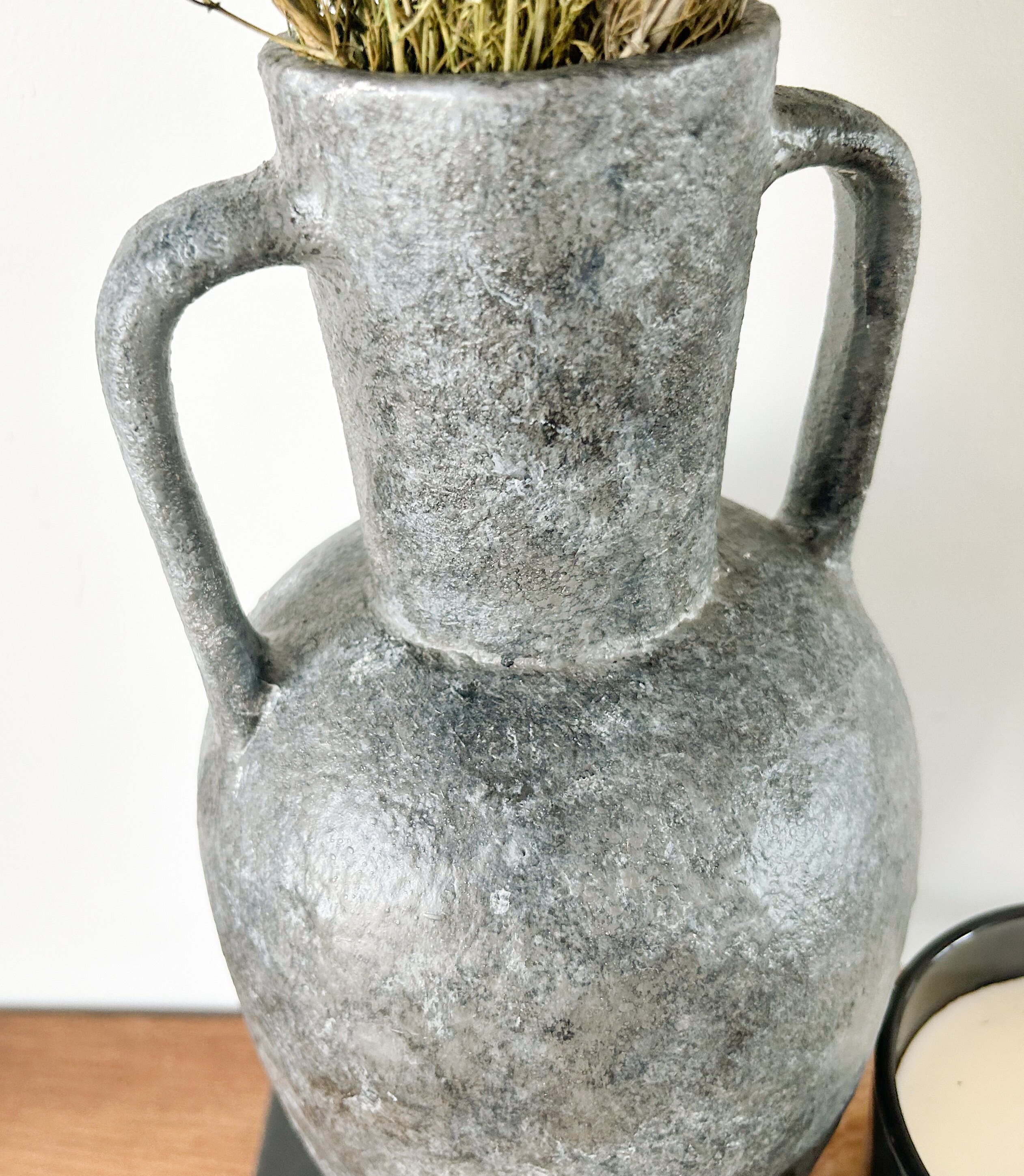 Aged Vessel, Large Vase, Rustic Vase, Black Primitive Vase, Stone ...