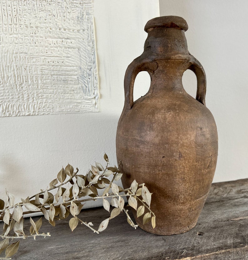 Rustic Vase Antique Look Hand Finished Decorative Vase Vintage Inspired ...