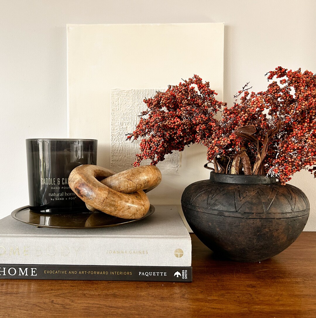 Black Matte Vase, Aged Vessel, Artisanal Vase, Minimalist Organic Vase ...