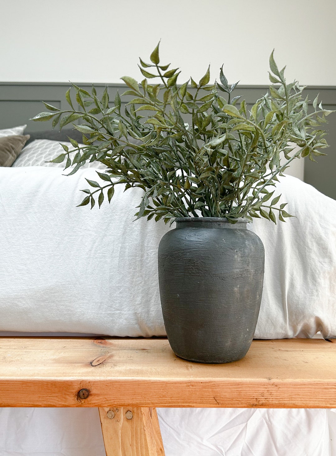 Matte Black Textured Pot, Artisanal Vase, Organic Black Pot, Matte Vase ...